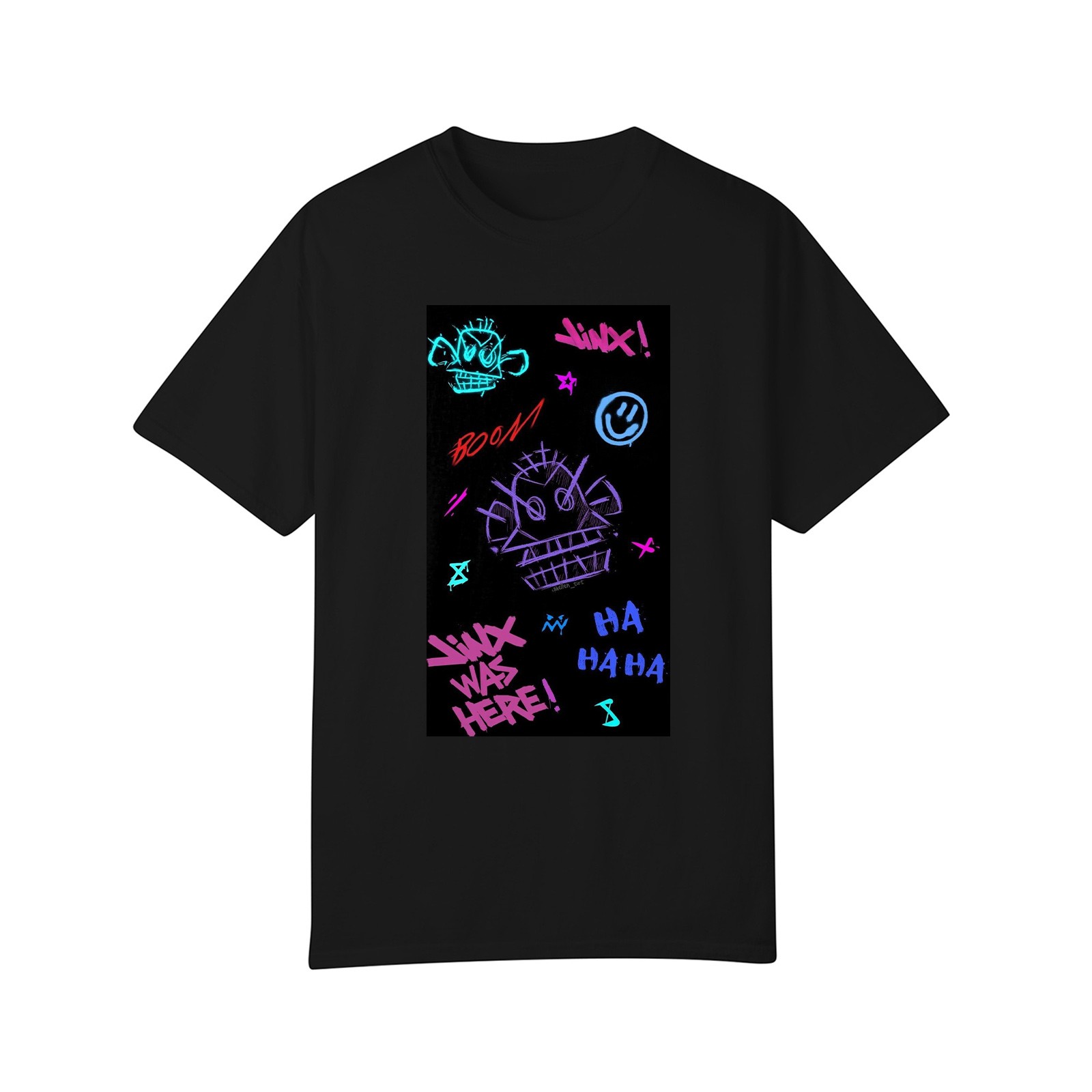 Arcane league of legends jinx arcane Women's Arcane Printed Neck Short ...