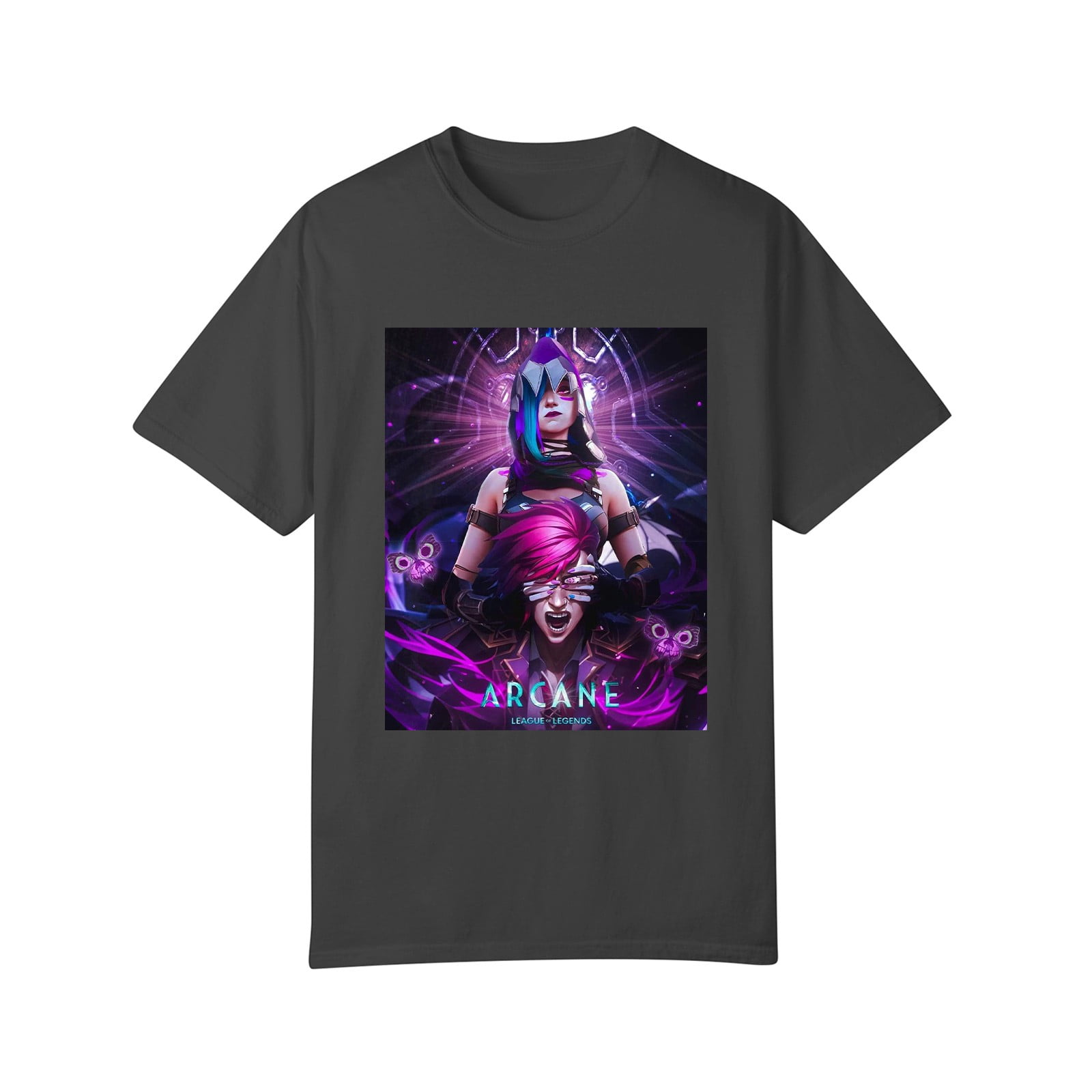 Arcane league of legends jinx arcane Women's Arcane Printed Neck Short ...
