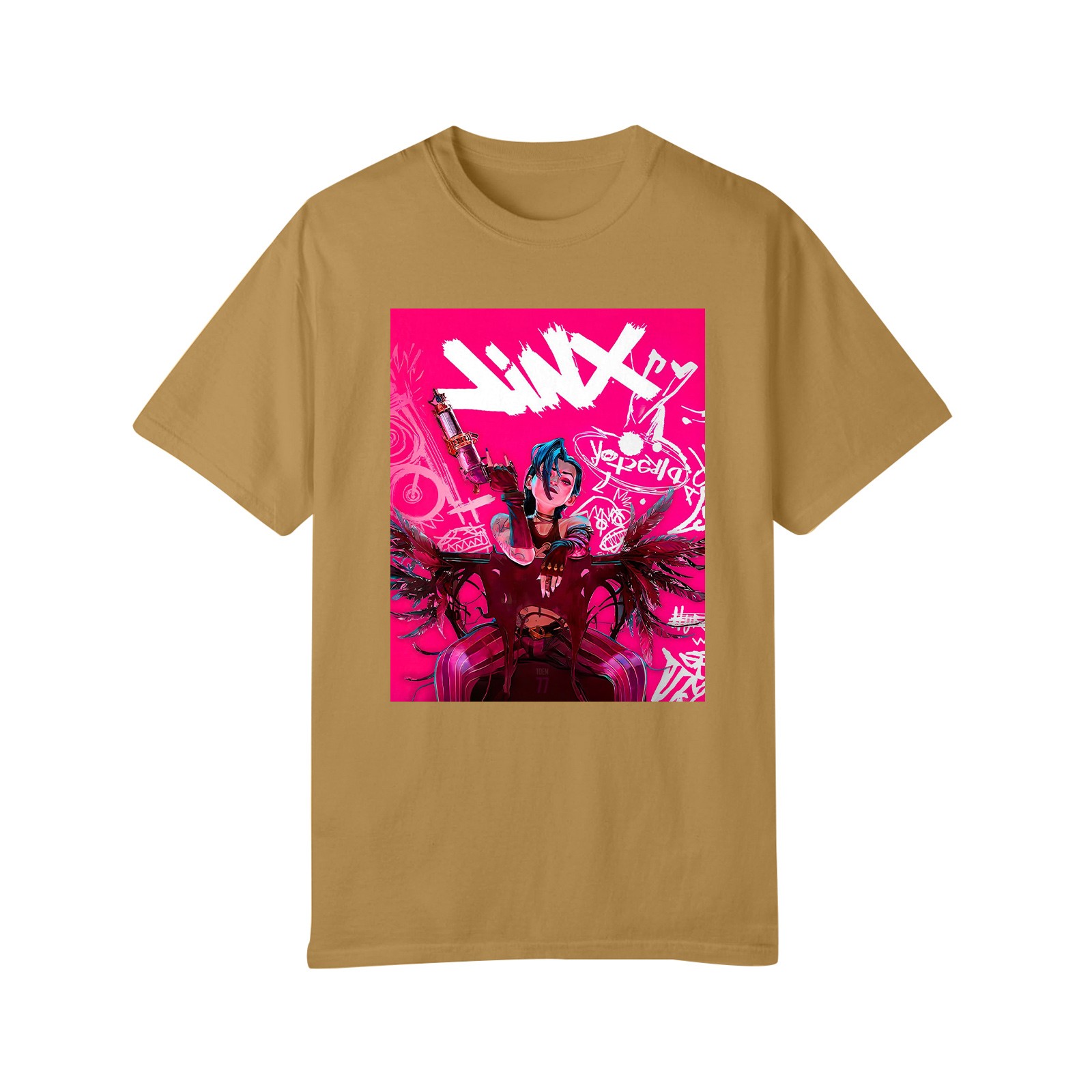 Arcane league of legends jinx arcane Women's Arcane Printed Neck Short ...