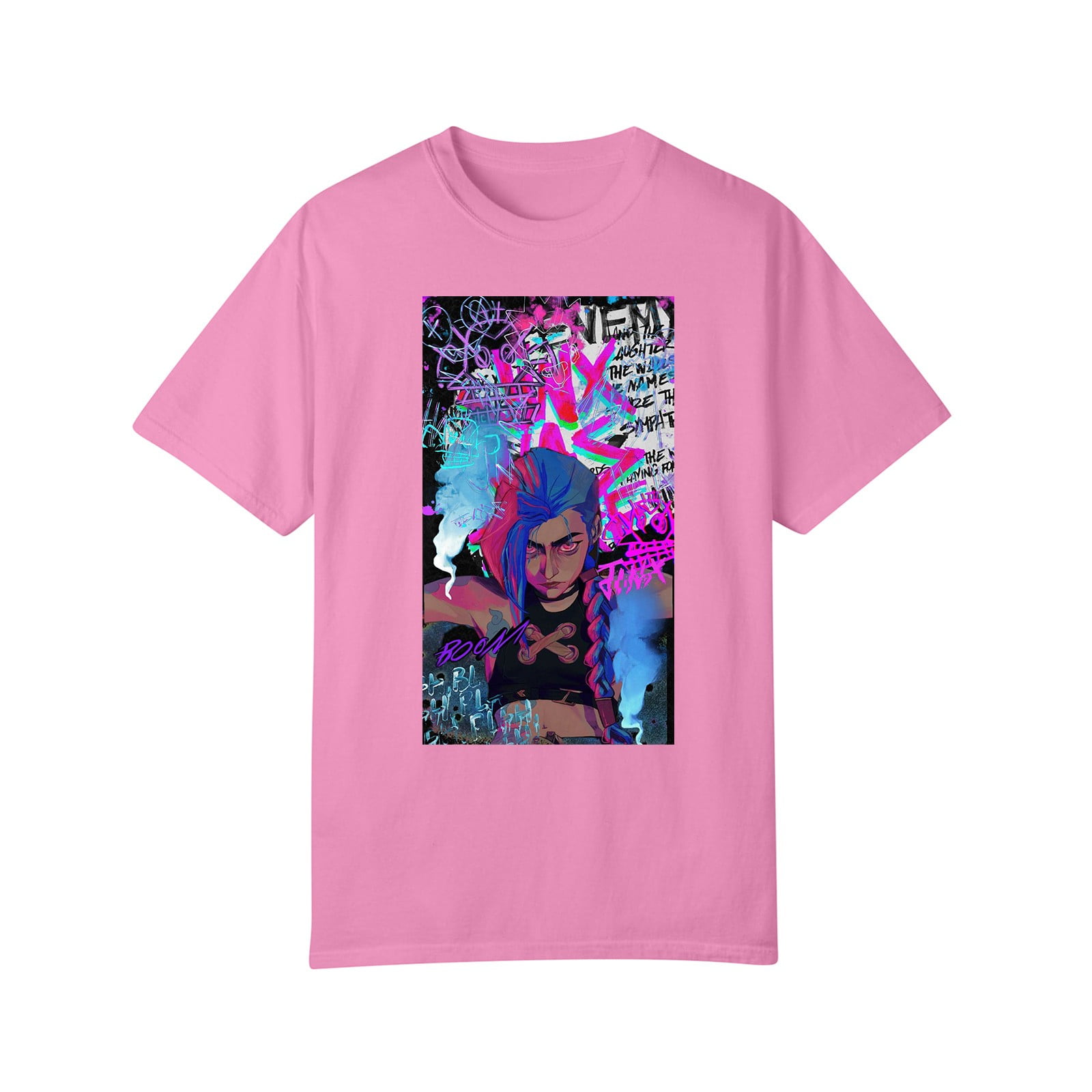 Arcane league of legends jinx arcane Women's Arcane Printed Neck Short ...