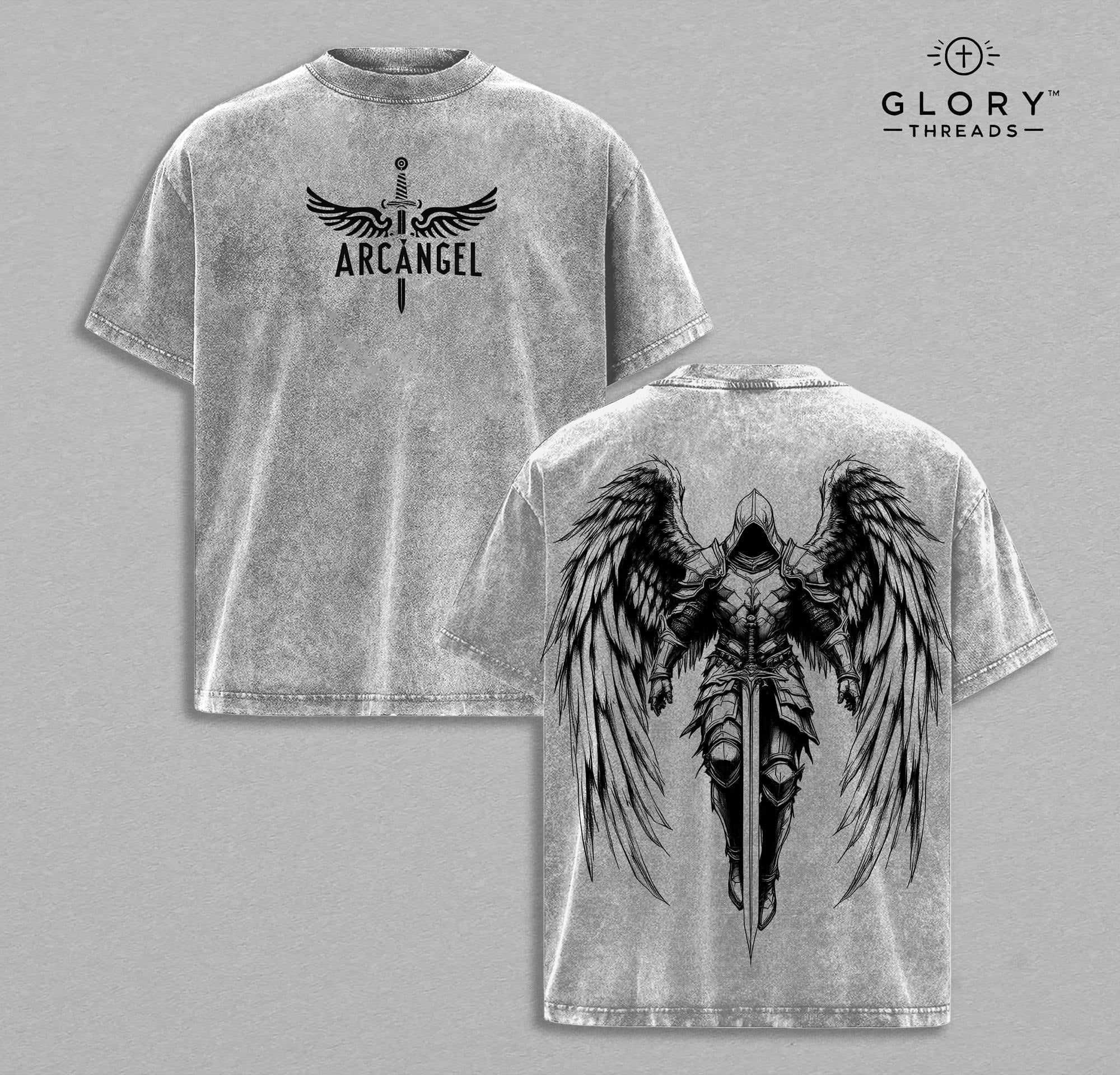 Arcangel Angel Warrior Washed T-Shirt, Unisex Classic Fit Mineral-Wash ...