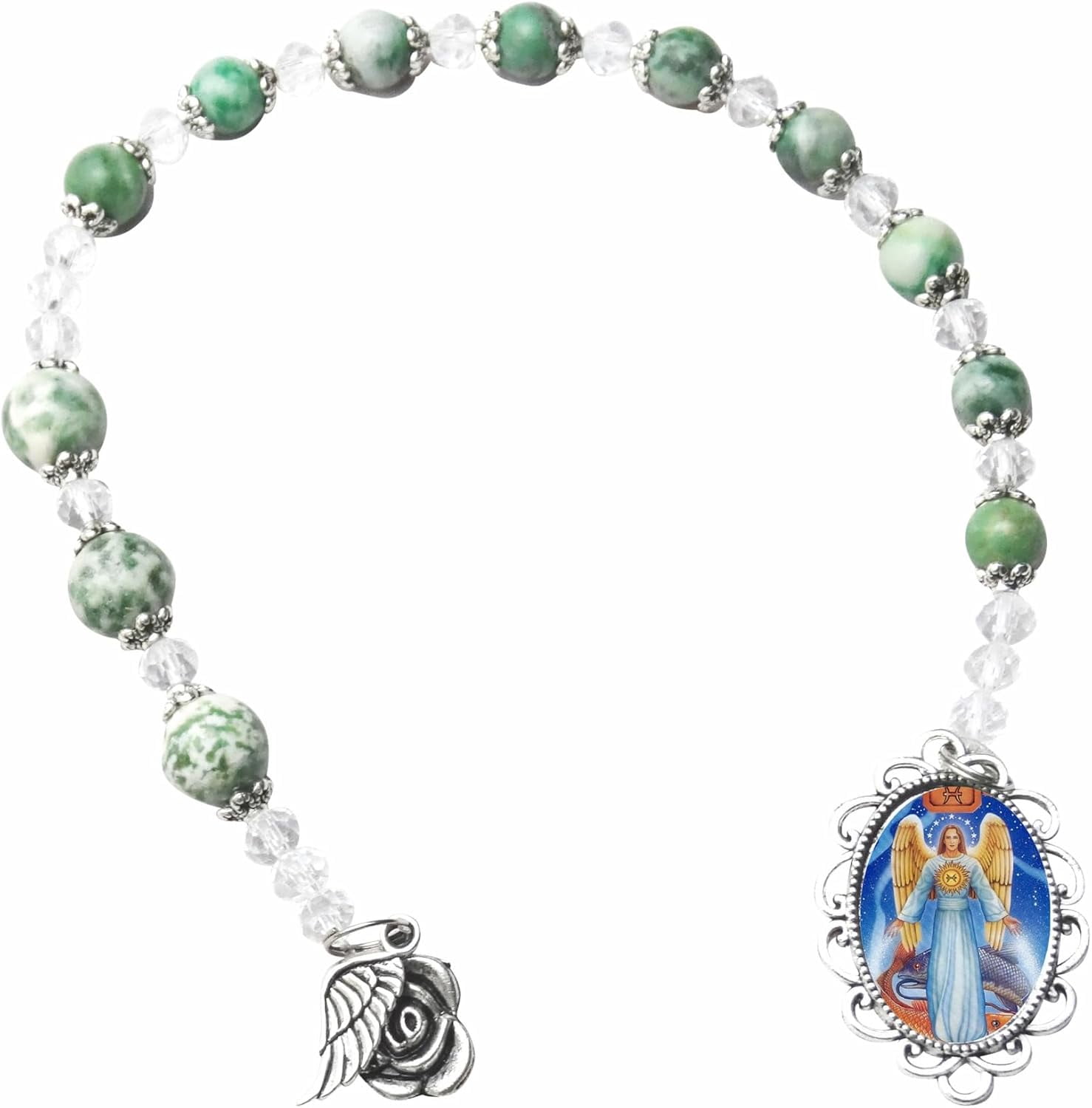 Arcangel Barachiel Archangel Baraquiel Green Fluorite Chaplet or Pocket ...