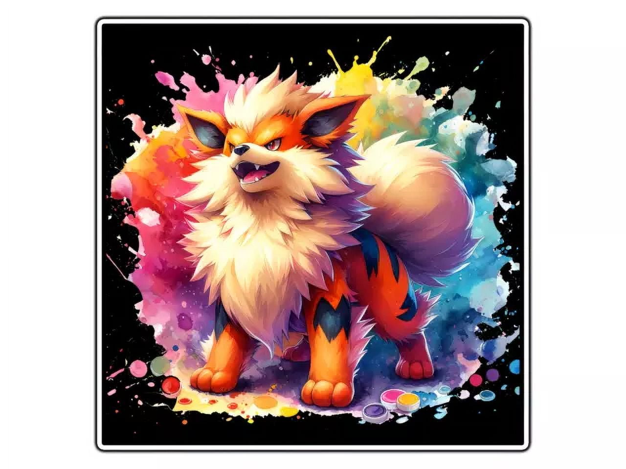 Arcanine Paint Splash Waterproof Sticker Phone Decal Water Bottle ...