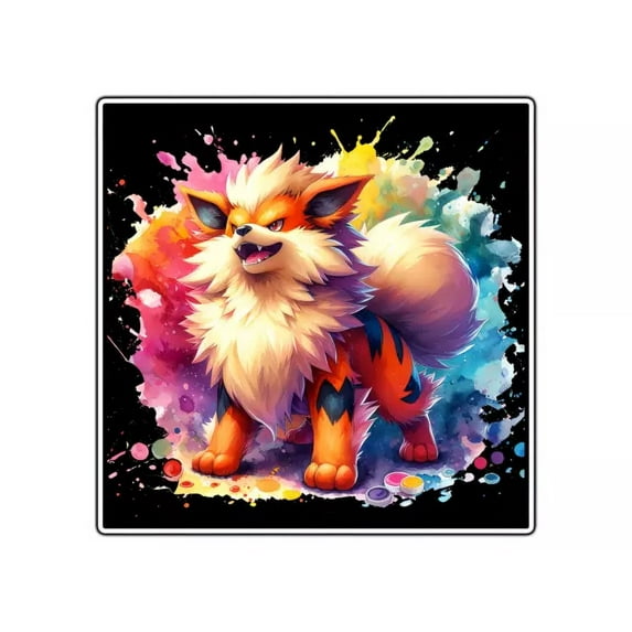 Arcanine Paint Splash Waterproof Sticker Phone Decal Water Bottle ...