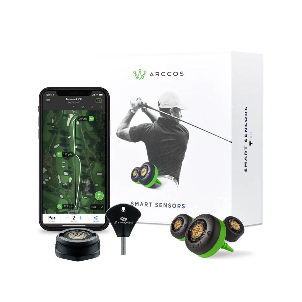 Arccos Golf Smart Sensors Gen 3+ Bundle with SuperStroke Putter Grip ...