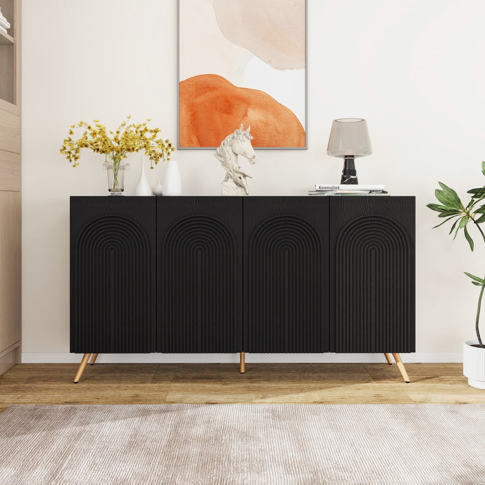 Arch 3D Carved 4 Door Sideboard ,Sideboard Buffet Cabinet With Storage ...