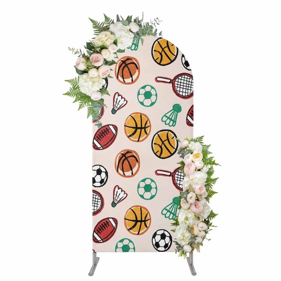 Arch Backdrop 4 Ft, Ball Sport Spandex Stretch Fitted Arch Cover, Round ...