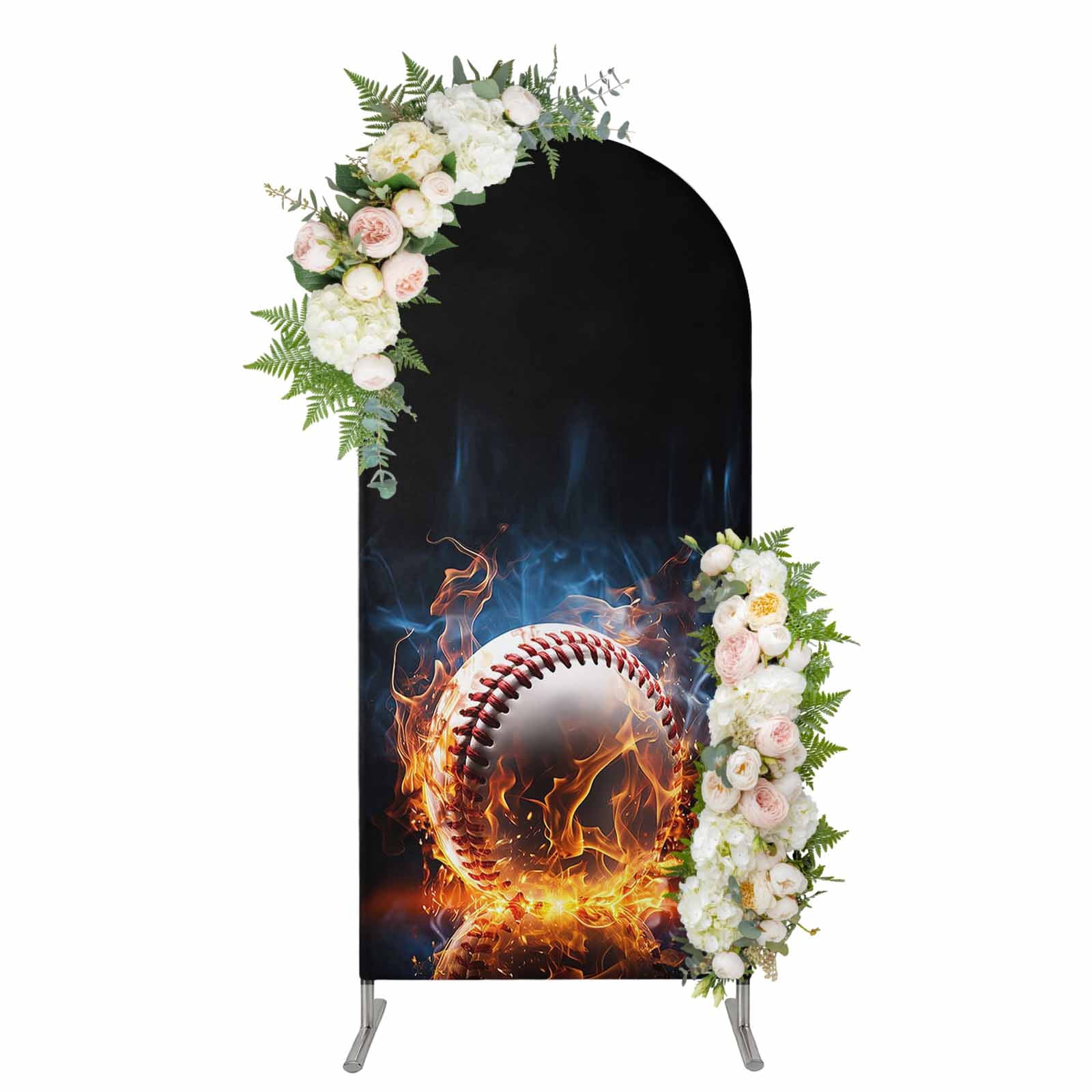 Arch Backdrop 4 Ft, Baseball, Spandex Stretch Fitted Arch Cover, Round ...