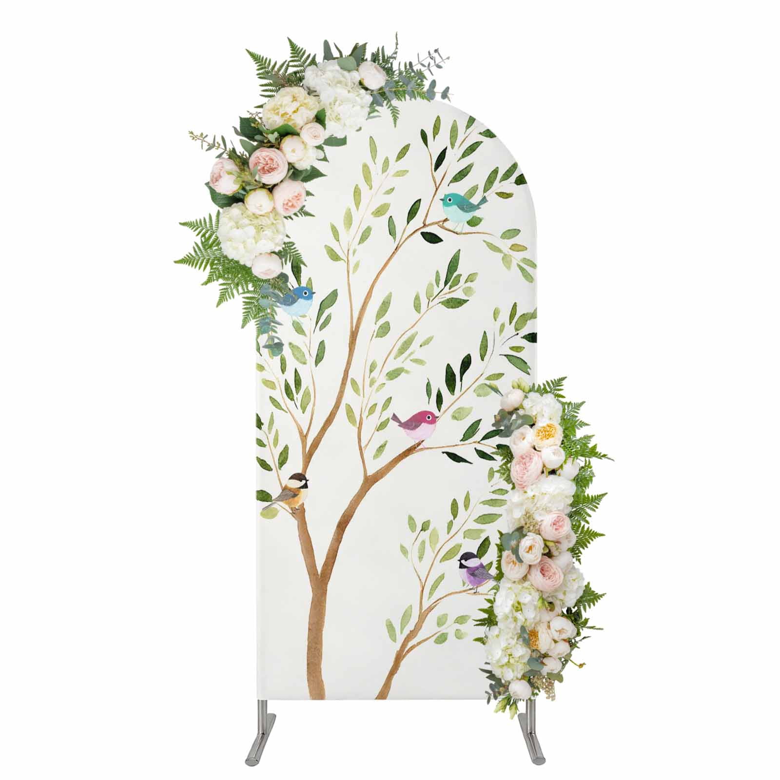Arch Backdrop 4 Ft, Birds Spandex Stretch Fitted Arch Cover, Round Top ...