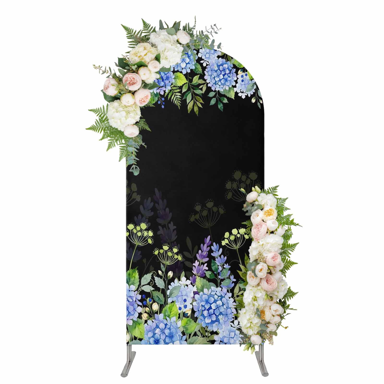 Arch Backdrop 4 Ft, Blue Purple Flower Spandex Stretch Fitted Arch ...