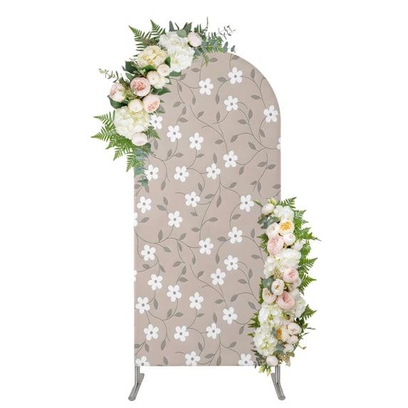 Arch Backdrop 4 Ft, Country Brown Flowers Spandex Stretch Fitted Arch ...