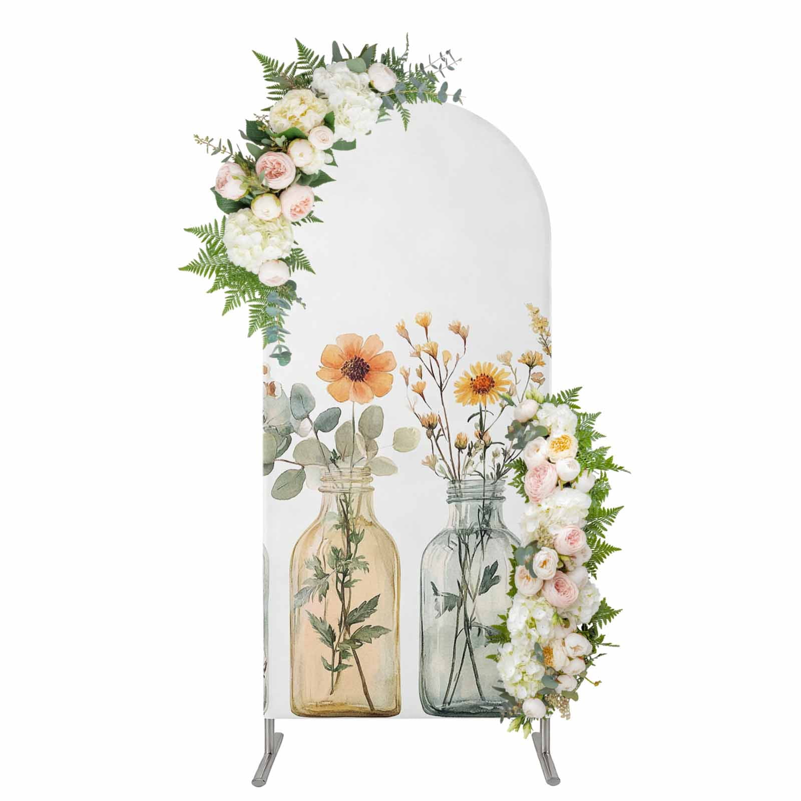 Arch Backdrop 4 Ft, Eucalyptus Flower Spandex Stretch Fitted Arch Cover ...