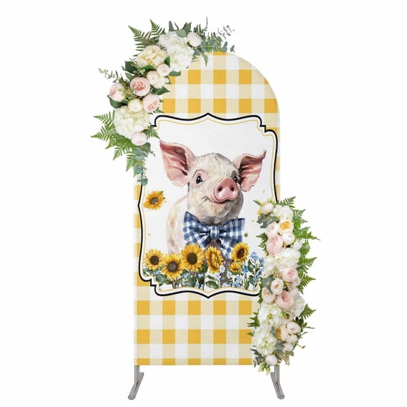 Arch Backdrop 4 Ft, Pig Sunflowers Spandex Stretch Fitted Arch Cover ...