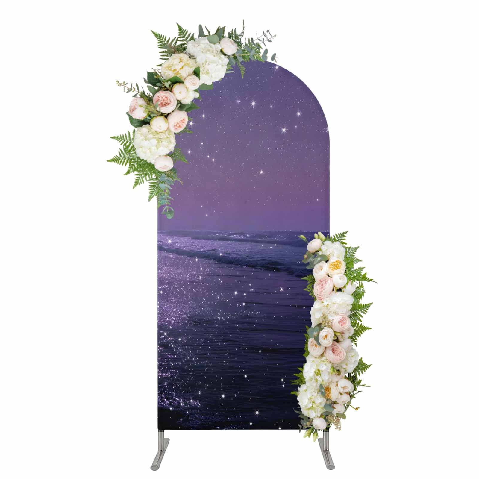 Arch Backdrop 4 Ft, Purple Coastal Spandex Stretch Fitted Arch Cover ...