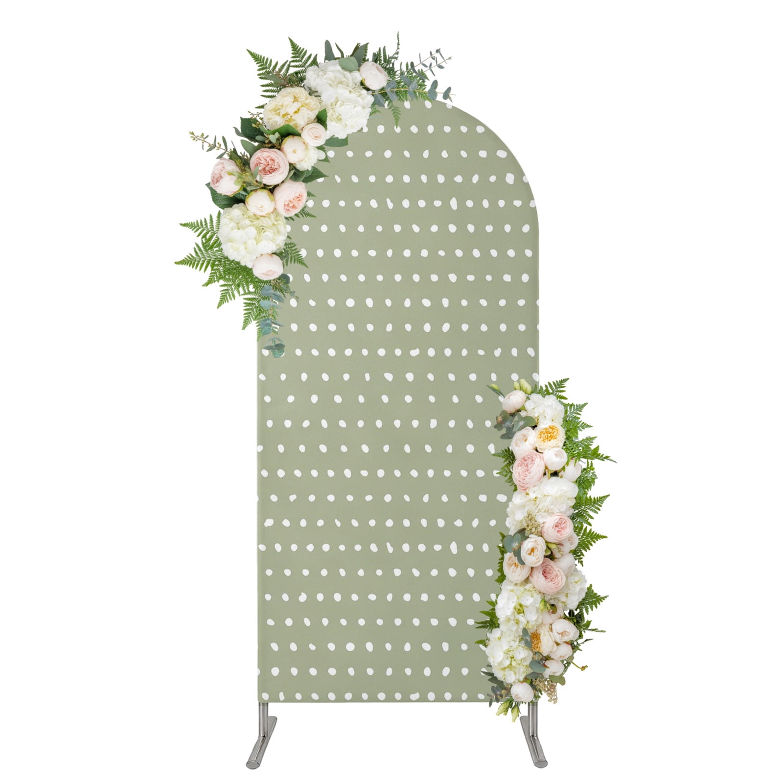 Arch Backdrop 4 Ft, Sage Green Spandex Stretch Fitted Arch Cover, Round ...