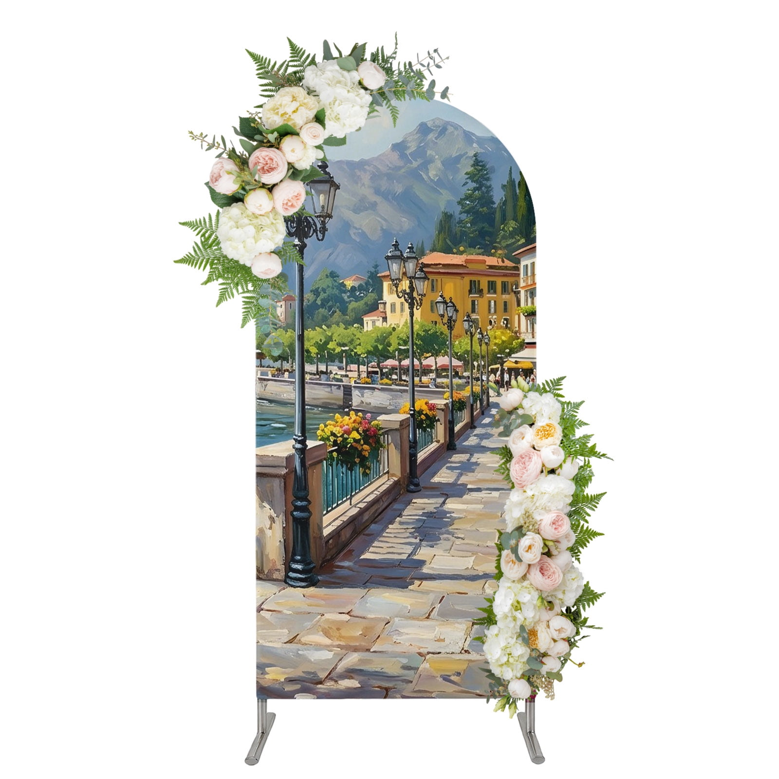 Arch Backdrop 4 Ft, Spring Floral Spandex Stretch Fitted Arch Cover ...