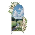 Arch Backdrop 4 Ft, Spring Floral Spandex Stretch Fitted Arch Cover ...