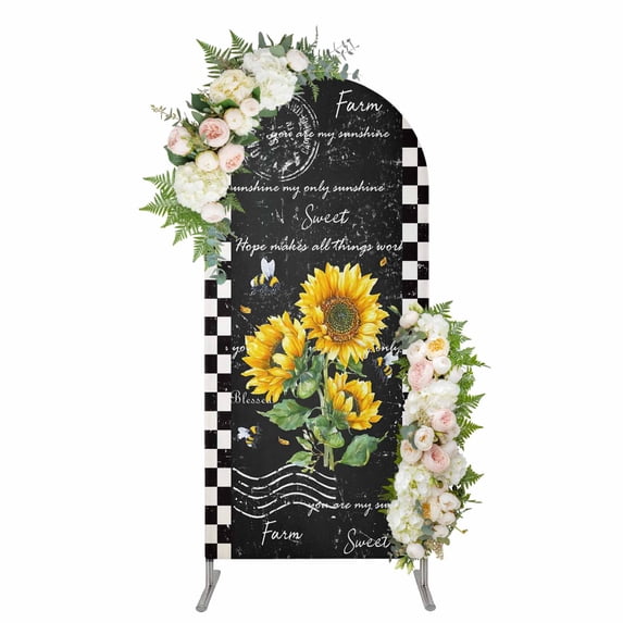 Arch Backdrop 4 Ft, Sunflower Black Spandex Stretch Fitted Arch Cover ...