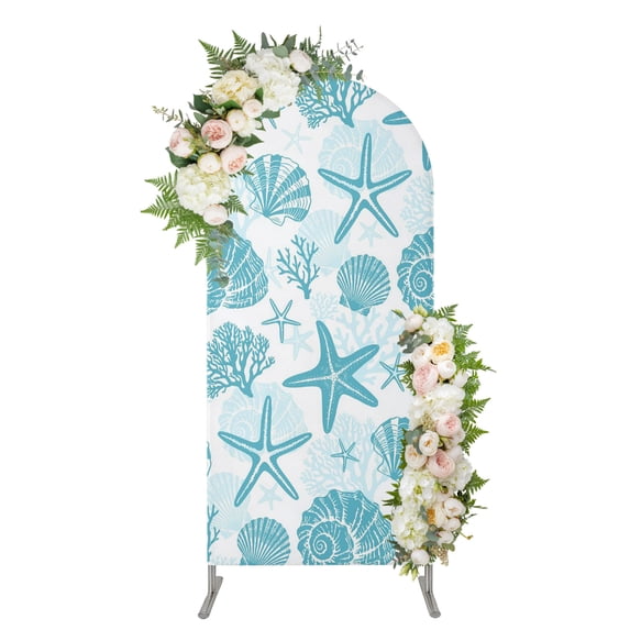 Arch Backdrop 4 Ft, Turquoise Coastal Summer Spandex Stretch Fitted ...