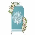 Arch Backdrop 4 Ft, Turquoise Coral Coastal Spandex Stretch Fitted Arch ...