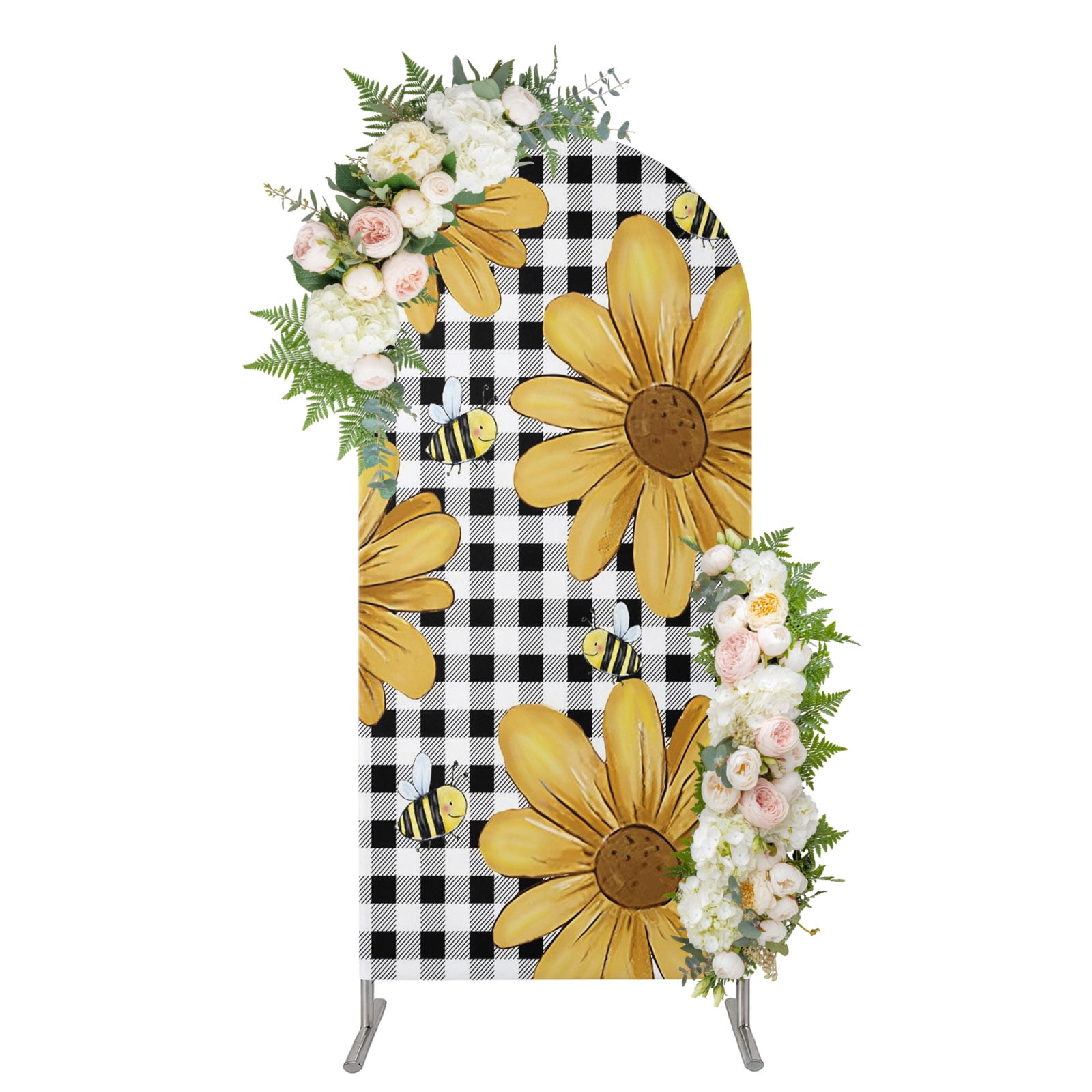 Arch Backdrop 4 Ft, Yellow Daisy Rustic Spandex Stretch Fitted Arch ...
