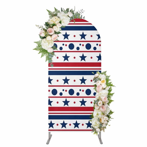 Arch Backdrop 5 Ft, 4 of July Spandex Stretch Fitted Arch Cover, Round ...