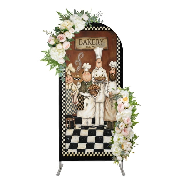 Arch Backdrop 5 Ft, Bakery Chefs Vintage Spandex Stretch Fitted Arch ...