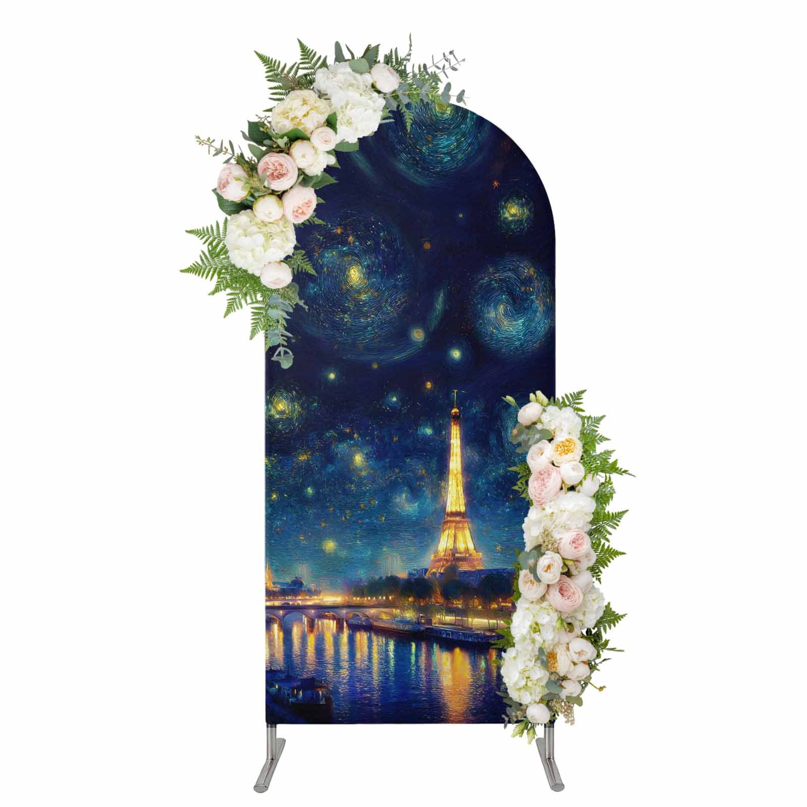 Arch Backdrop 5 Ft, Blue Modern Art Spandex Stretch Fitted Arch Cover ...
