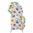 Arch Backdrop 5 Ft, Blue Yellow Red Floral Spring Spandex Stretch ...