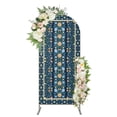 Arch Backdrop 5 Ft, Boho Teal Floral Spandex Stretch Fitted Arch Cover ...