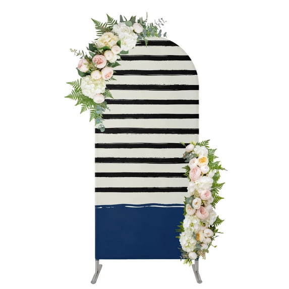 Arch Backdrop 5 Ft, Country Black Stripes Spandex Stretch Fitted Arch ...