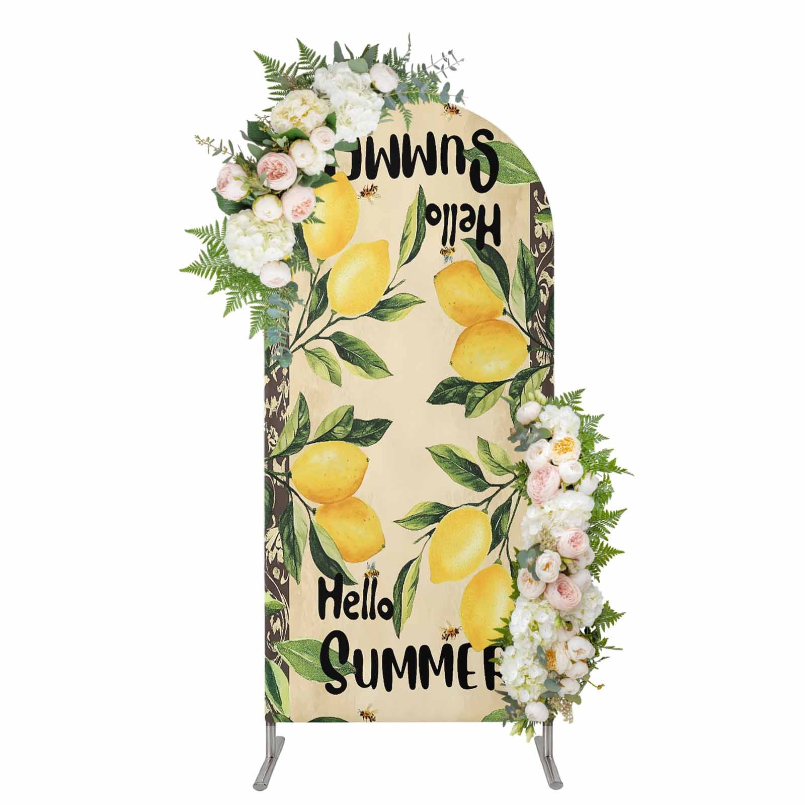 Arch Backdrop 5 Ft, Hello Summer Spandex Stretch Fitted Arch Cover ...