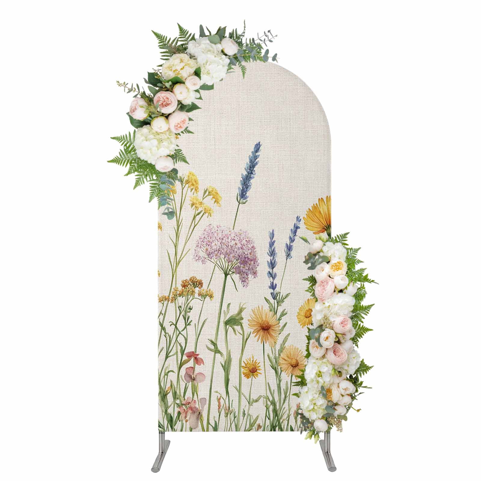 Arch Backdrop 5 Ft, Yellow Spring Floral Spandex Stretch Fitted Arch ...