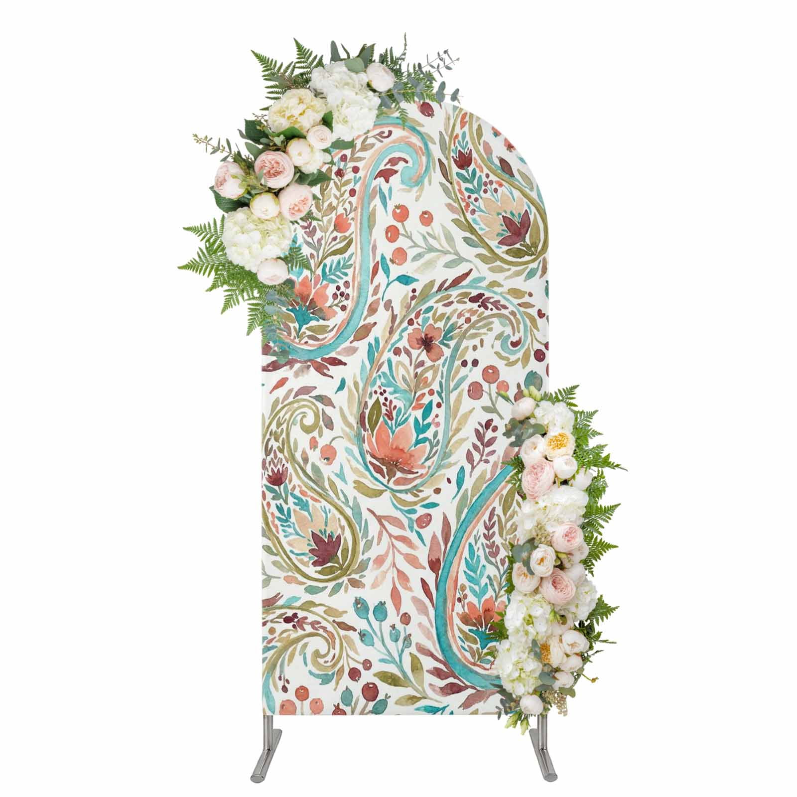 Arch Backdrop 6.6 Ft, Boho Flower Spandex Stretch Fitted Arch Cover ...