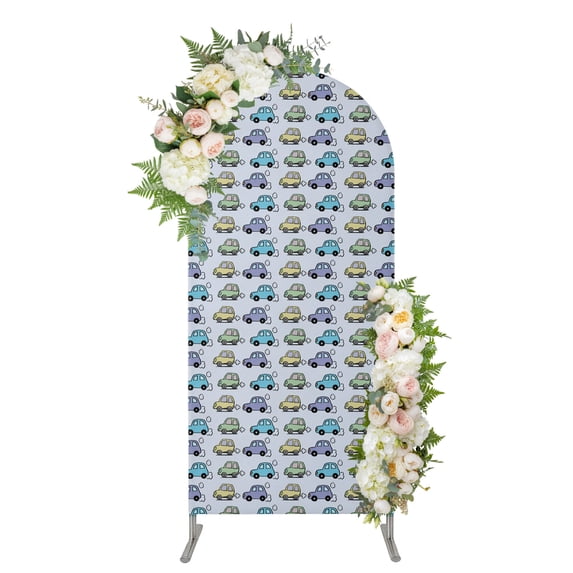 Arch Backdrop 6.6 Ft, Cartoon Car Spandex Stretch Fitted Arch Cover ...