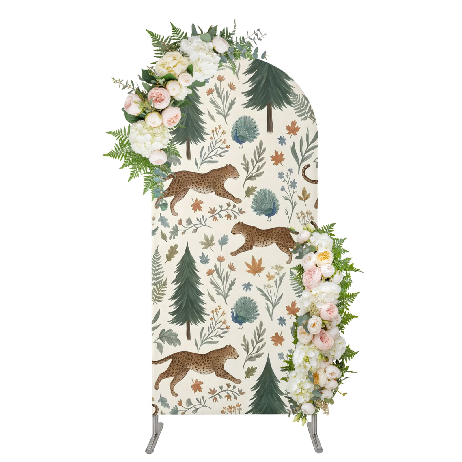 Arch Backdrop 6.6 Ft, Retro Forest Spandex Stretch Fitted Arch Cover ...