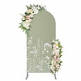 Arch Backdrop 6.6 Ft, Sage Green Spring Floral Spandex Stretch Fitted ...