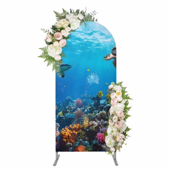 Arch Backdrop 6.6 Ft, Turtle Spandex Stretch Fitted Arch Cover, Round ...