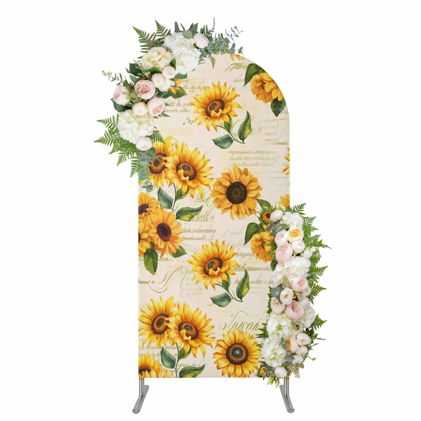 Arch Backdrop 6.6 Ft, Vintage Sunflower Spandex Stretch Fitted Arch ...