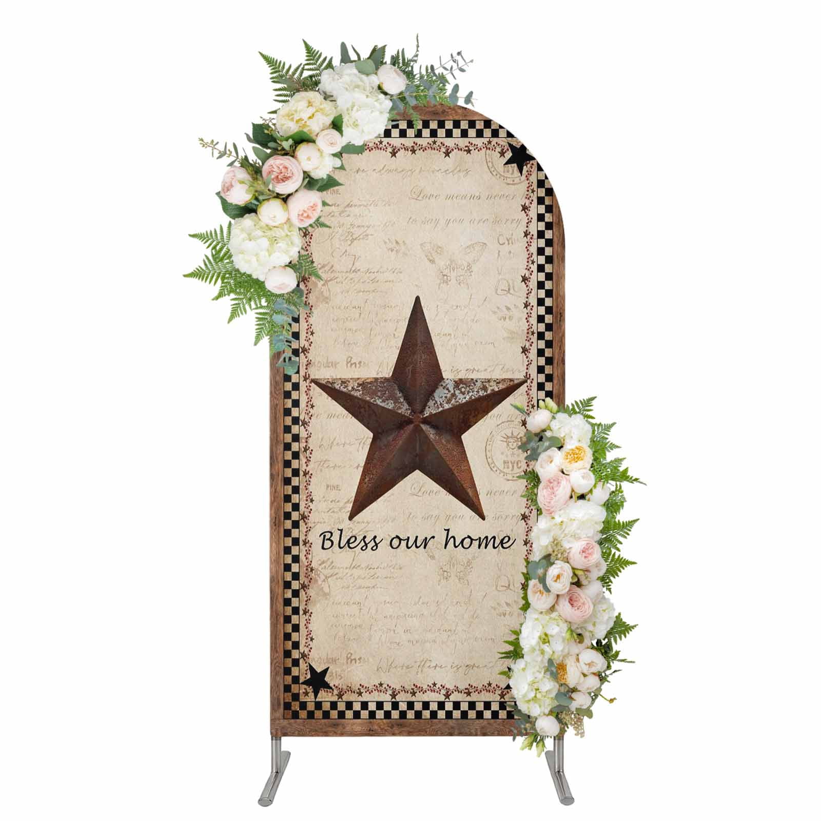 Arch Backdrop 6.6 Ft, Western Star Brown Spandex Stretch Fitted Arch ...