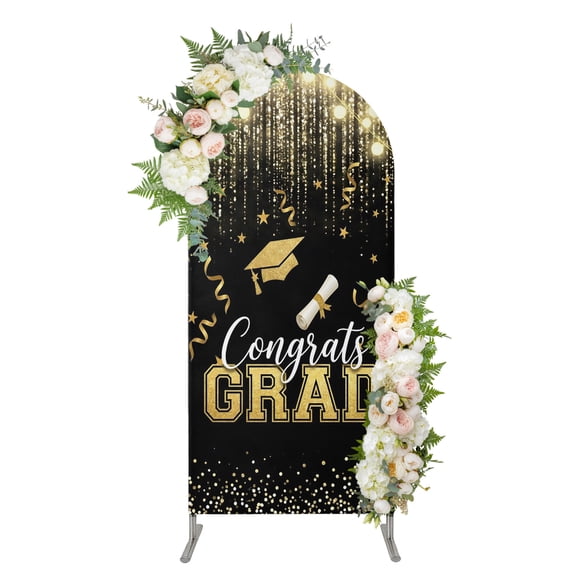 Arch Backdrop 6 Ft, Congrats Grad Spandex Stretch Fitted Arch Cover ...