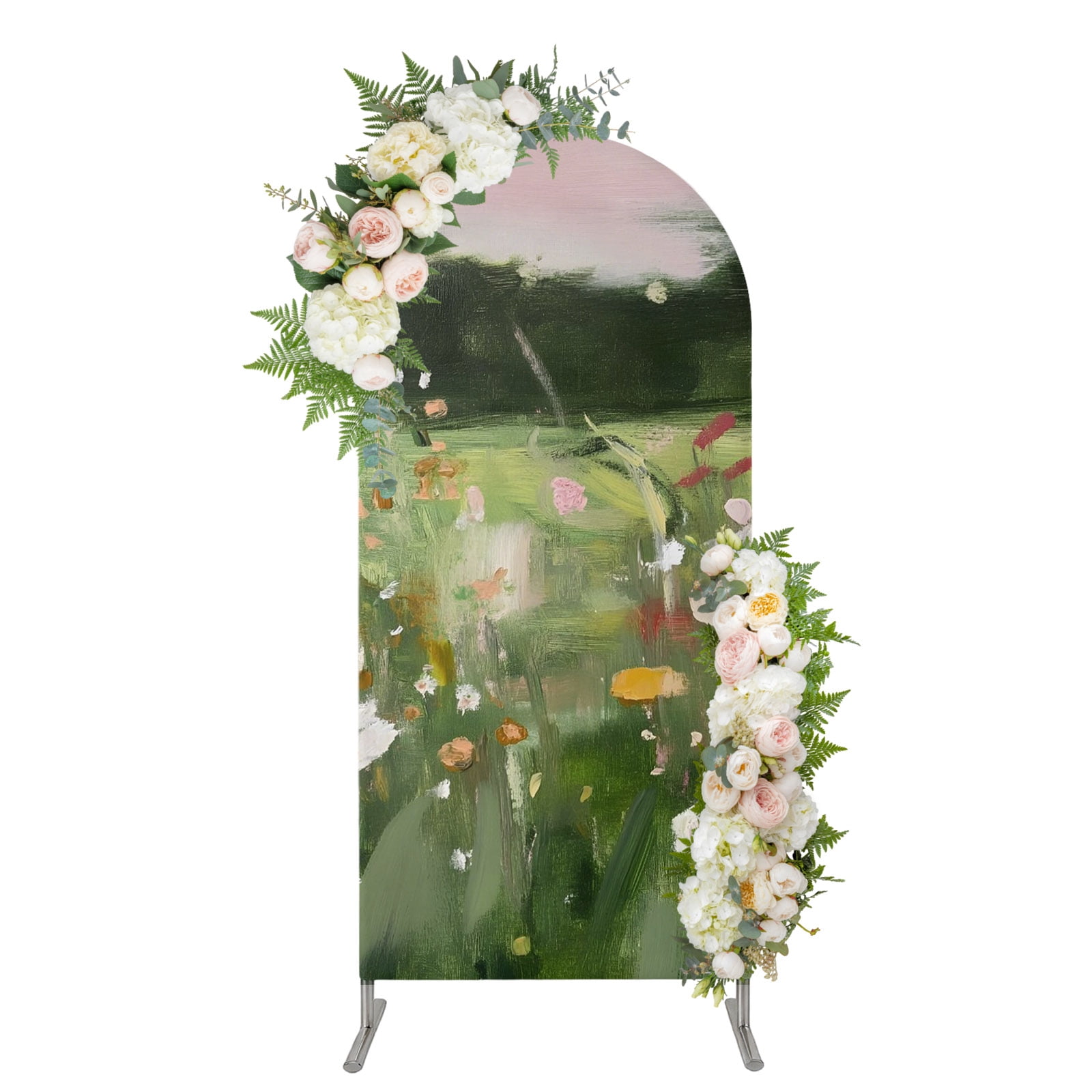 Arch Backdrop 6 Ft, Farmhouse Floral Spandex Stretch Fitted Arch Cover ...