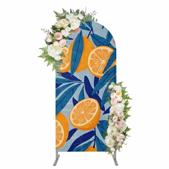 Arch Backdrop 6 Ft, Orange Lemon Spandex Stretch Fitted Arch Cover ...