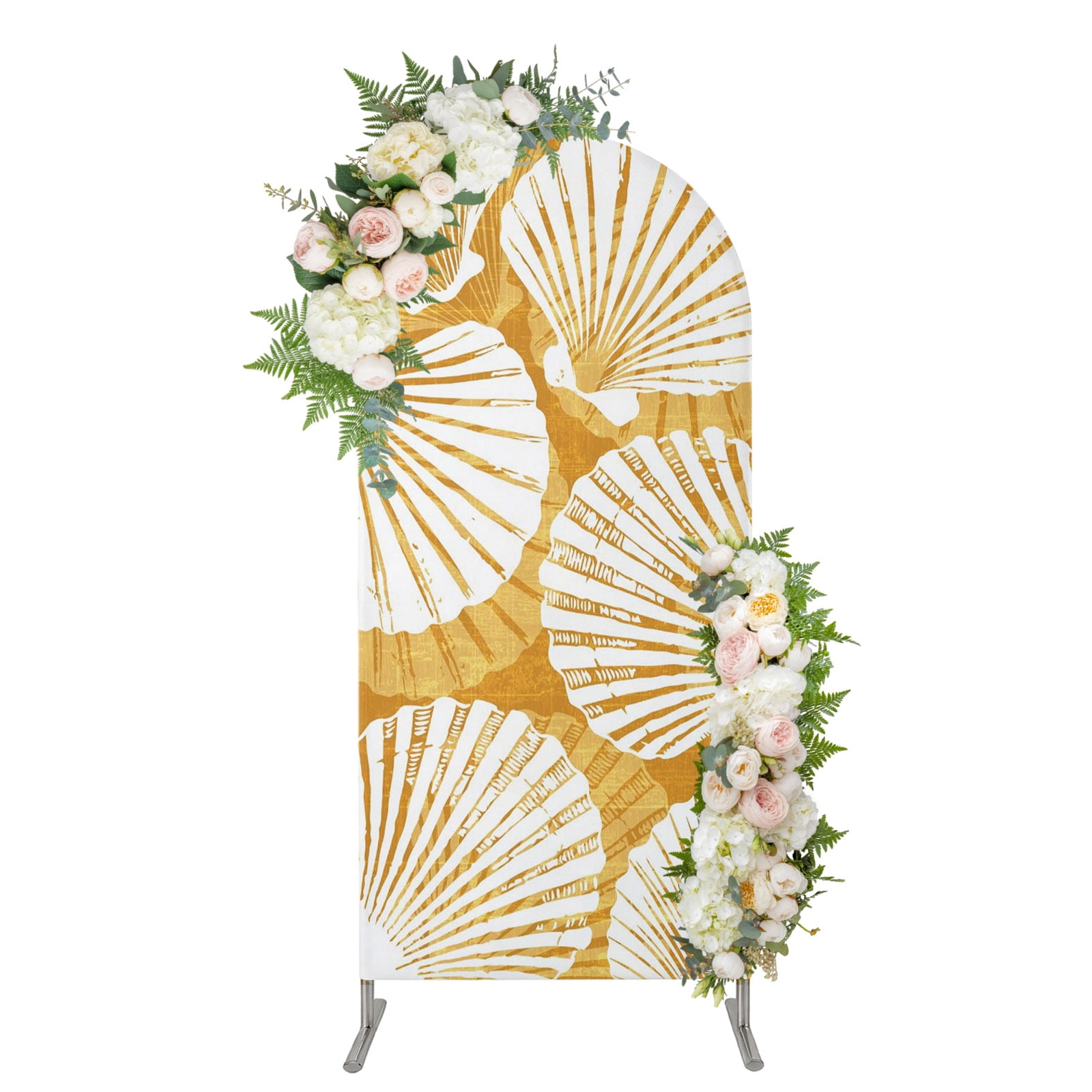 Arch Backdrop 6 Ft, Orange Scallop Coastal Spandex Stretch Fitted Arch ...