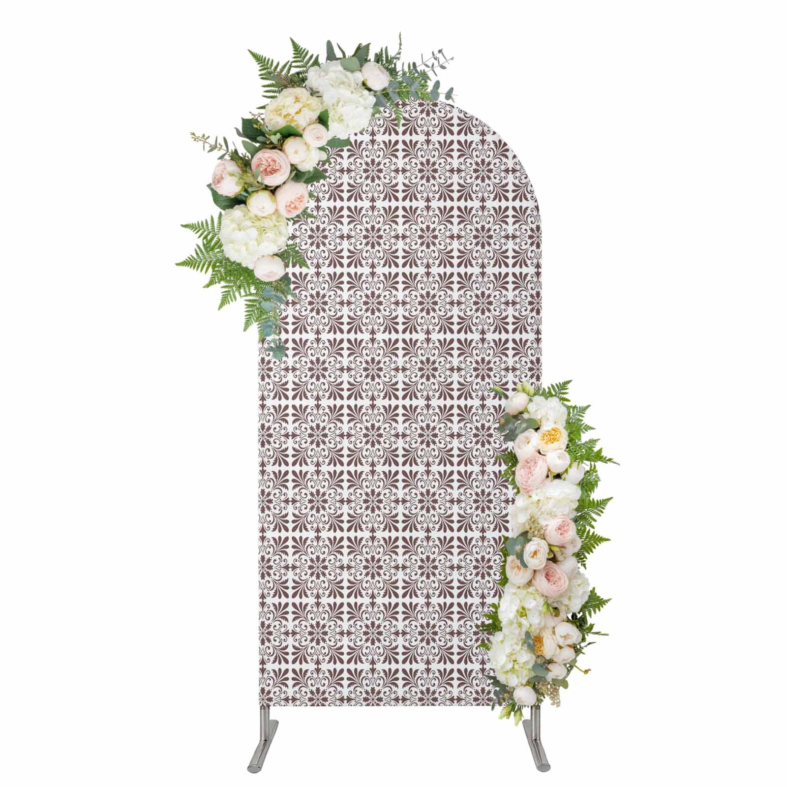 Arch Backdrop 6 Ft, Rose Beige Boho Spandex Stretch Fitted Arch Cover ...