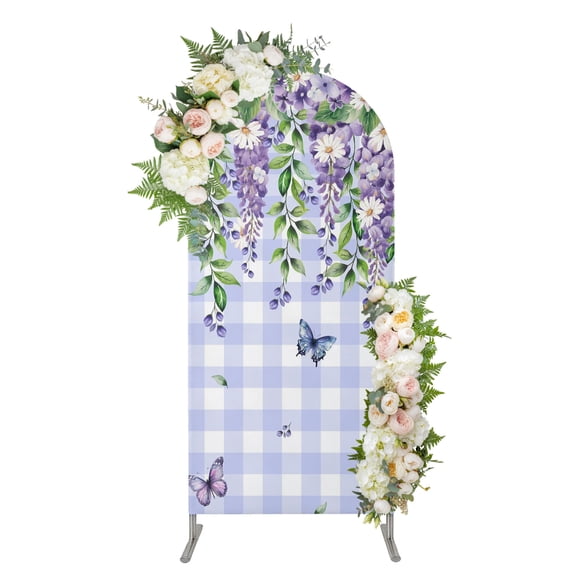 Arch Backdrop 6 Ft, Spring Flowers Spandex Stretch Fitted Arch Cover ...