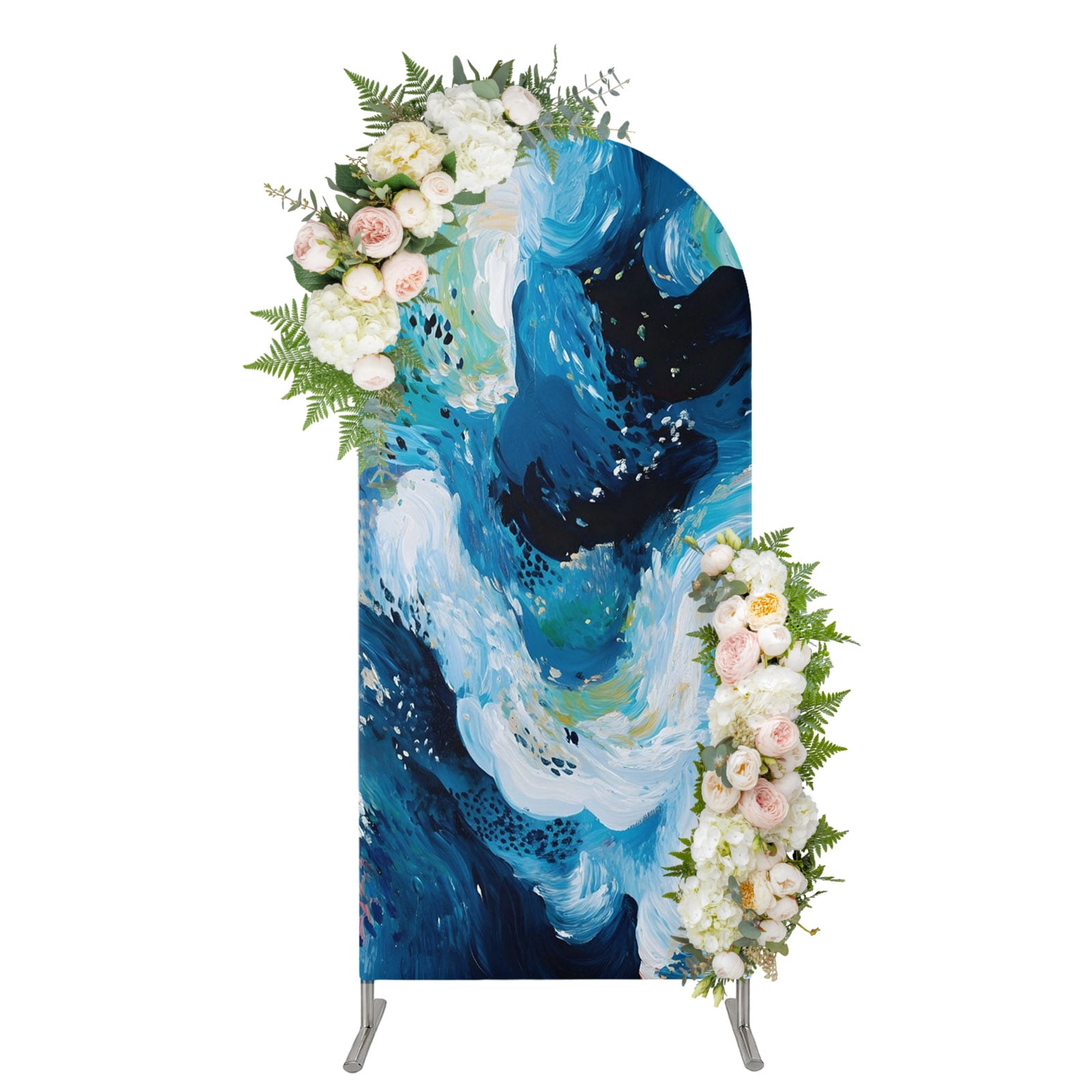 Arch Backdrop 7.2 Ft, Blue Marble Abstract Spandex Stretch Fitted Arch ...