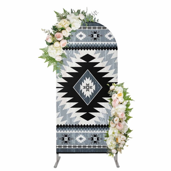 Arch Backdrop 7.2 Ft, Brown Beige Boho Spandex Stretch Fitted Arch ...