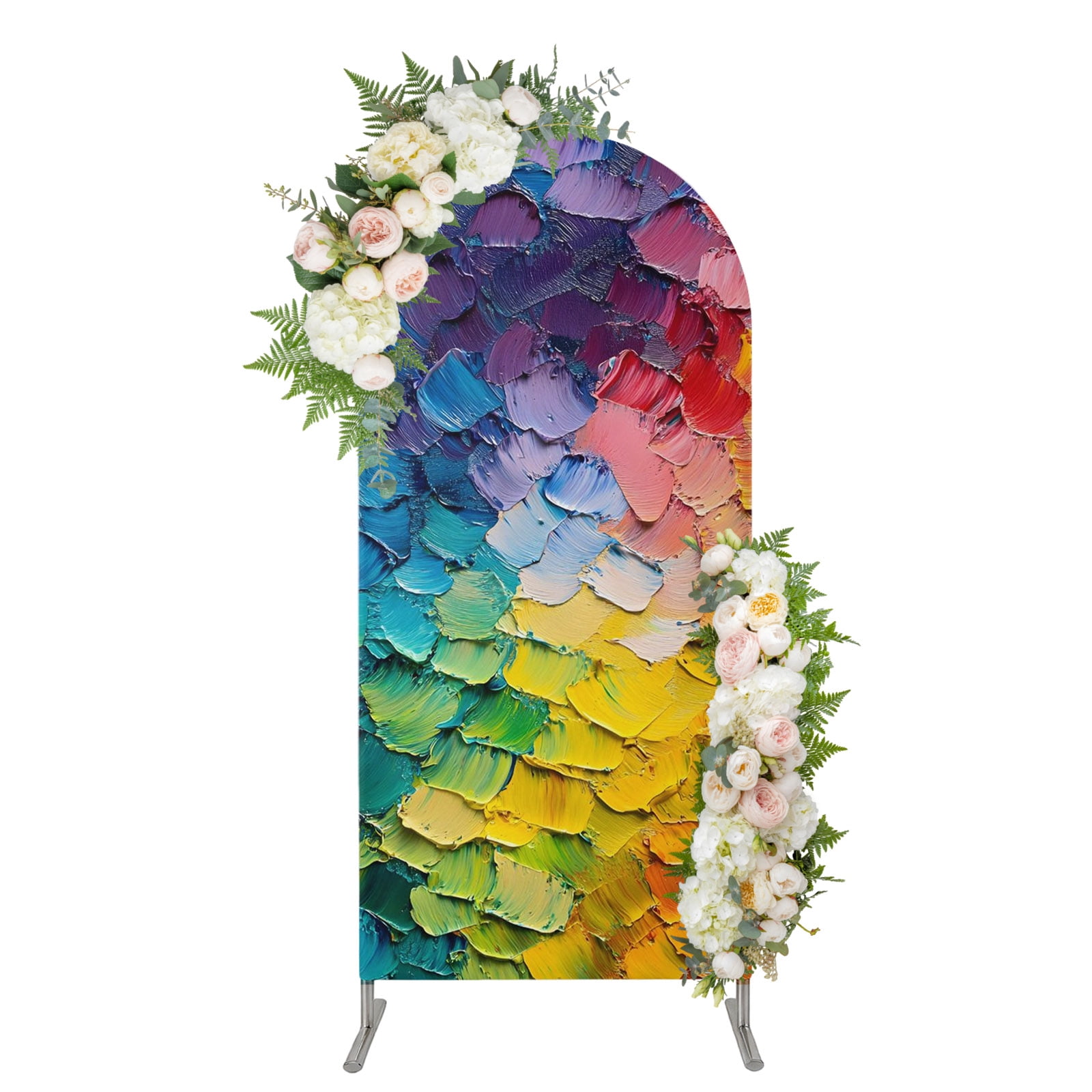 Arch Backdrop 7.2 Ft, Colorful Oil Painting Spandex Stretch Fitted Arch ...