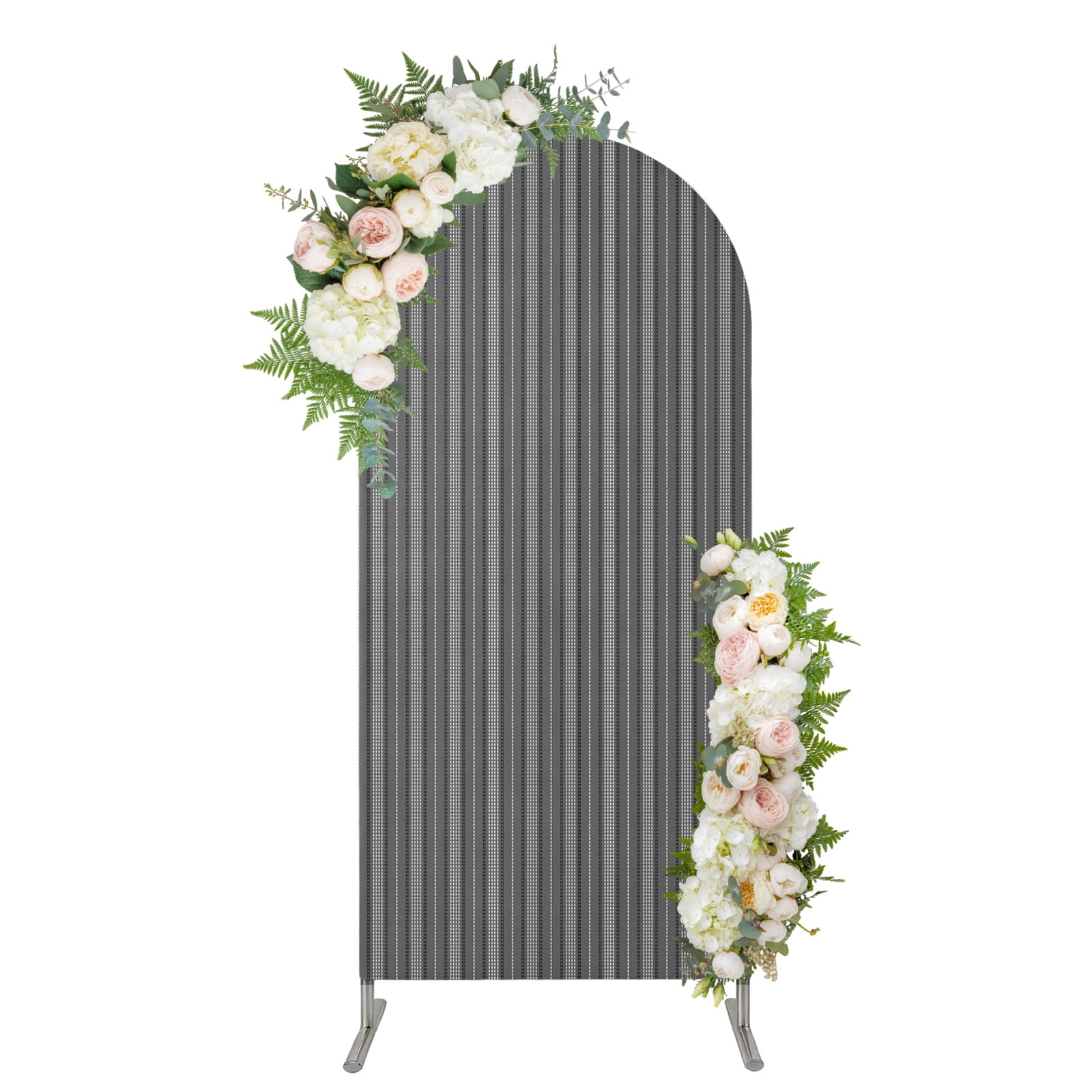 Arch Backdrop 7.2 Ft, Dark Grey Line Striped Spandex Stretch Fitted ...